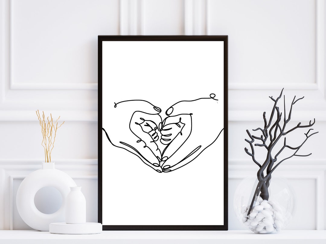 Family Handprint Baby Handprint Line Art Newborn Handprint Wall Art ...