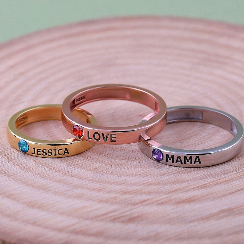 Birthstone Ring - Etsy