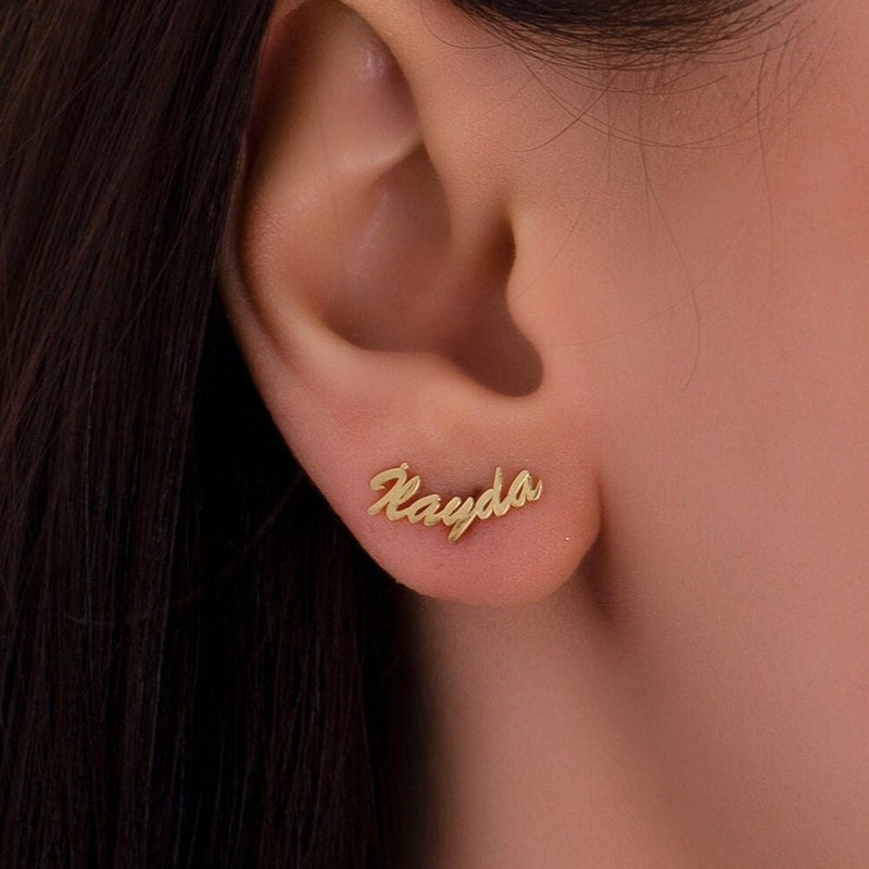 Custom Name Earrings - Etsy