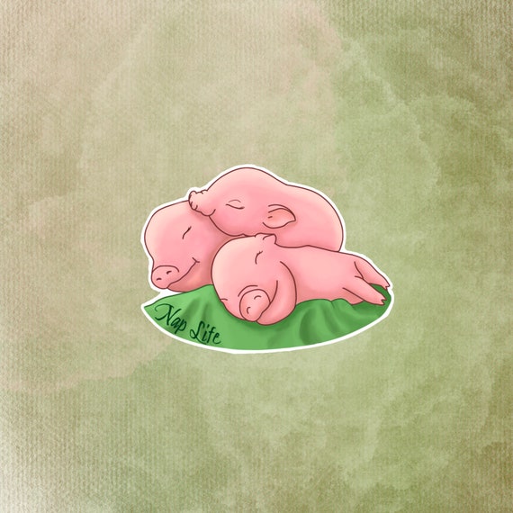 Sleeping Piggy's. Adorable Napping Piglets. Waterproof Pig | Etsy