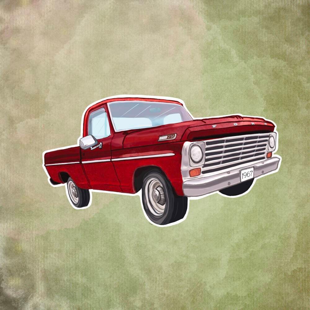 Ford F100 or F250 Classic Truck 1967 Waterproof Decal Sticker - Etsy