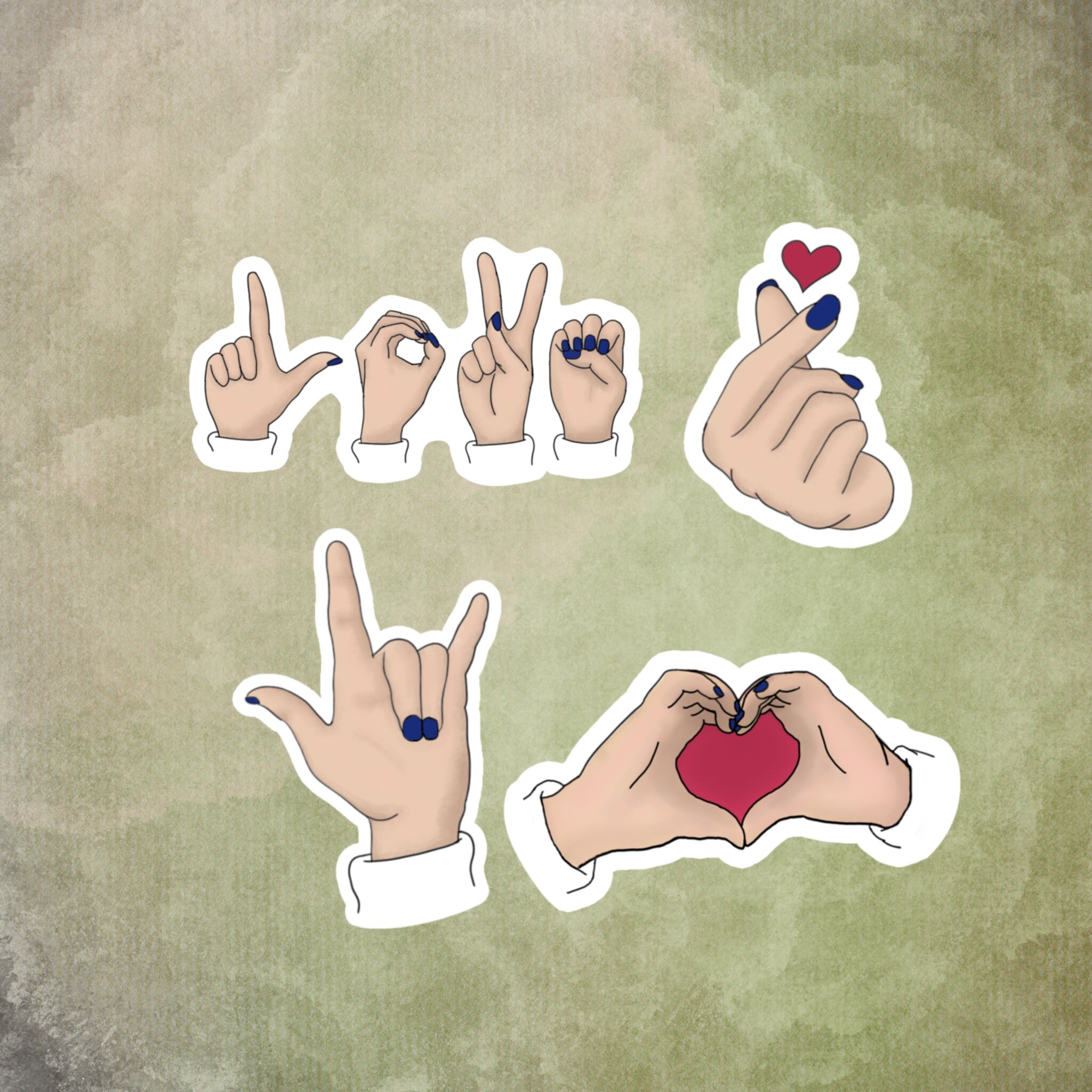 Hand Signs for Love Sticker or Magnet. Hand Heart Asl Love - Etsy