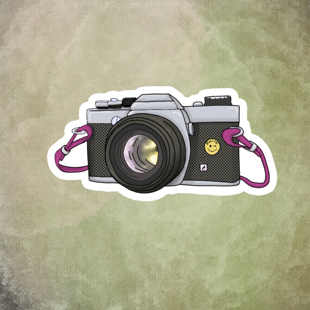 Vintage Camera Sticker Decal With Smiley Face Dslr Film Silver Nad ...