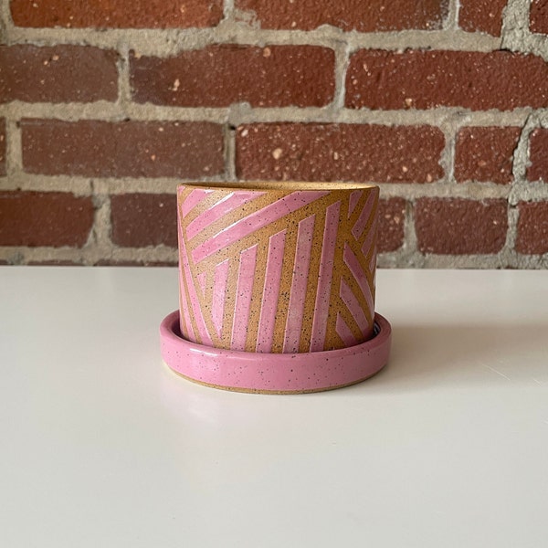 Pink Ceramic Planter - Etsy