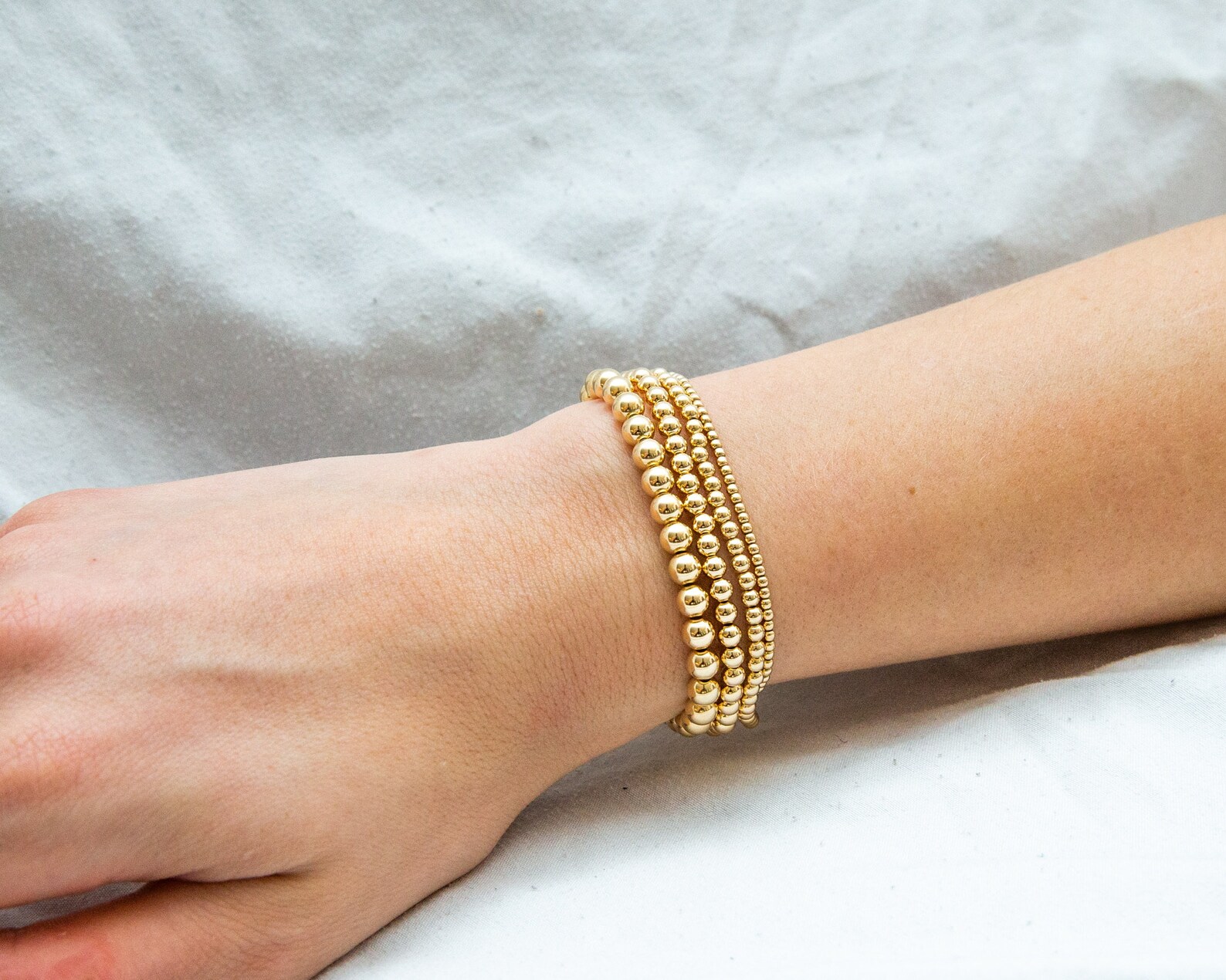 2.5mm 3mm 4mm & 5mm Gold Ball Bracelets | Etsy