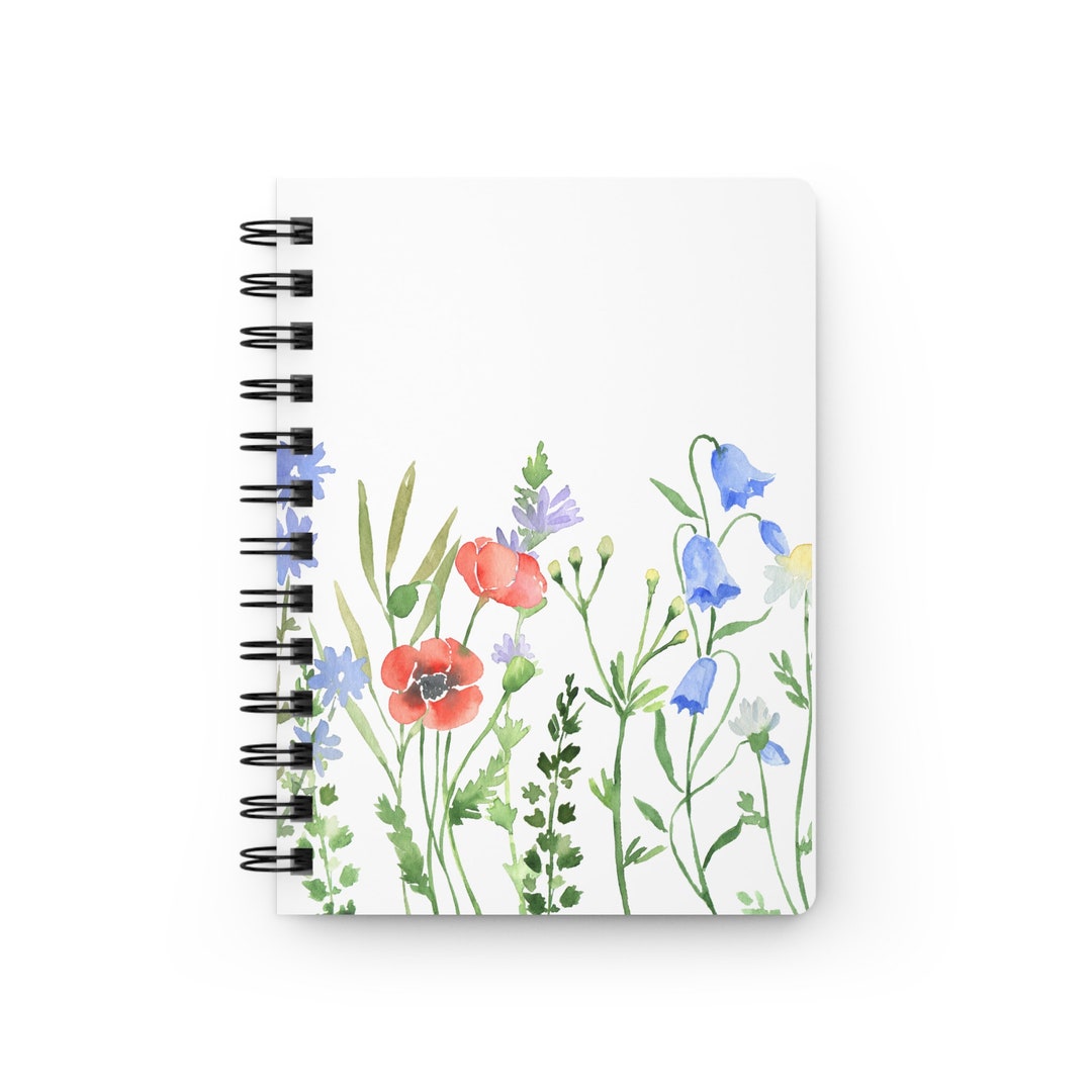 Note-taking Spiral Bound Journal - Flower Journal, Double-sided Journal ...