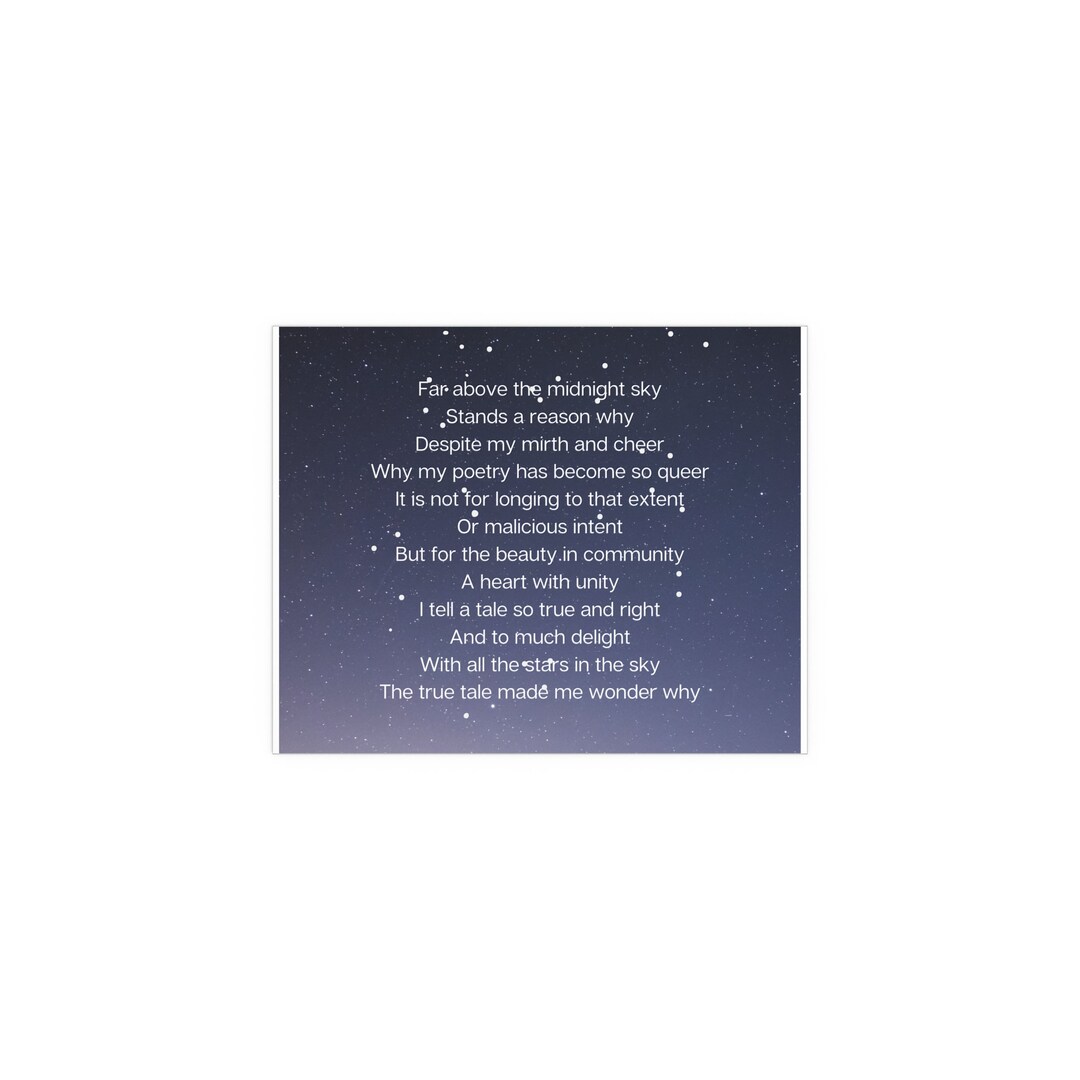 Poetry Poster, Midnight Sky Poem, Poem Poster, Midnight Sky, Starry Sky ...
