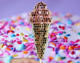 Disco Ice Cream Cone Strawberry or Vanilla - Etsy