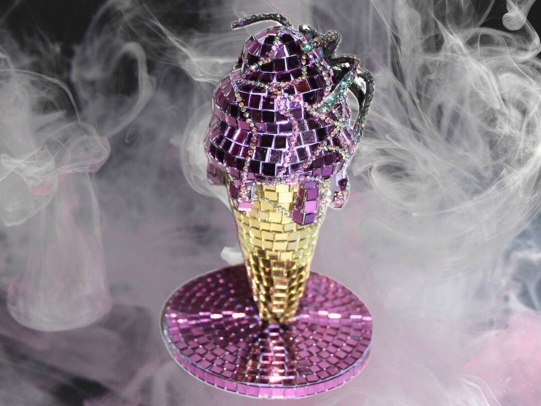 Spider Disco Ice Cream Cone Standing - Etsy