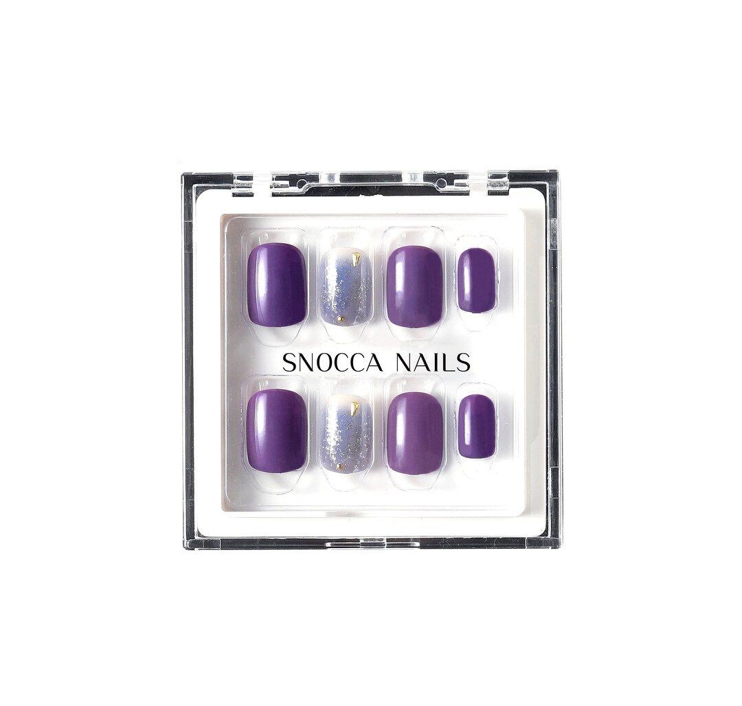 Purple Press on Nails | Short Press on Nails | Purple Acrylic Nails ...