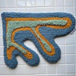 Handmade Tufted Corner Rug - Loop Pile and Cut Pile Design - Etsy