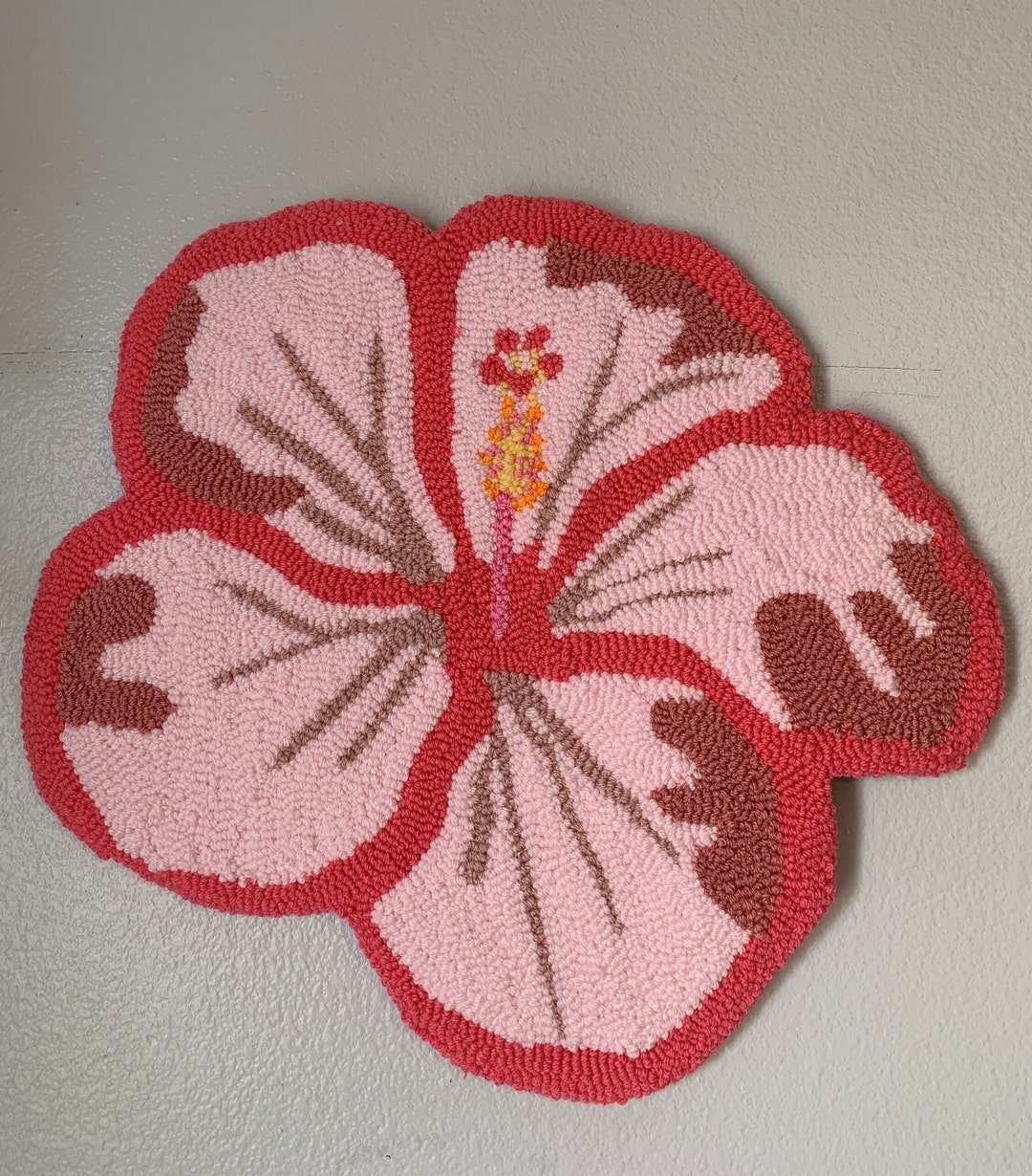 Handmade Rugs, Tufted Rug, Flower Decor, Hibiscus Flower Rug, Hibiscus ...