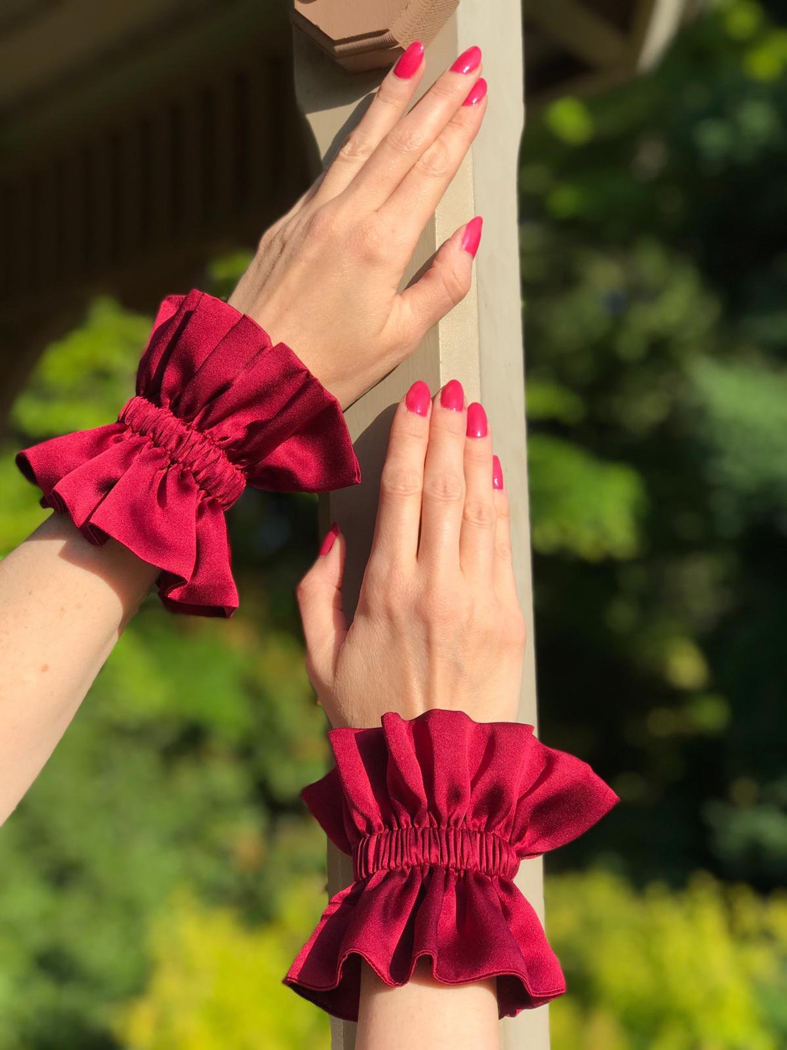 Pure Ruffled Silk Cuff Bracelets Detachable Silk Bracelets - Etsy