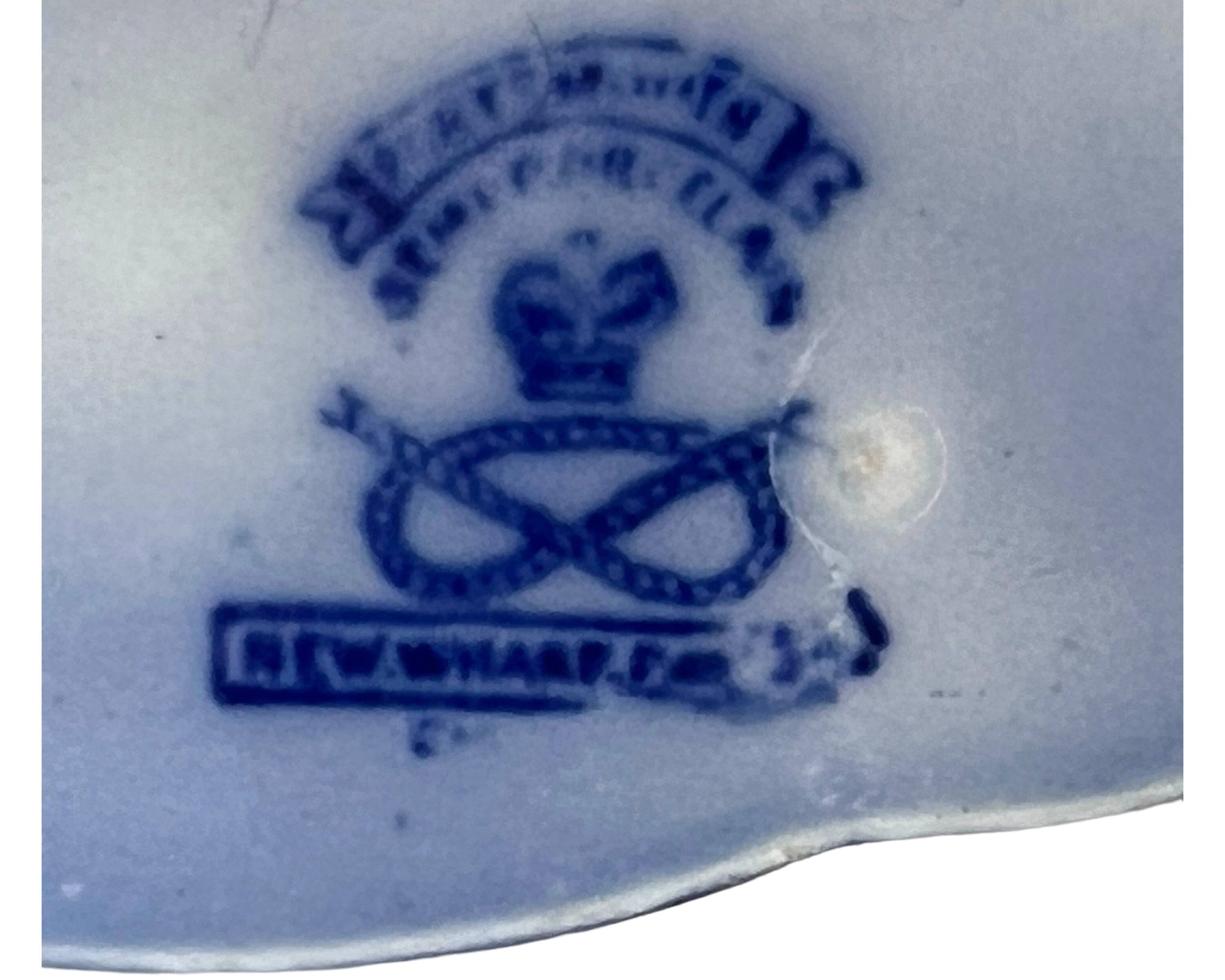 Antique Flow Blue Soup Bowl New Wharf Portsmouth Pattern Art Nouveau ...