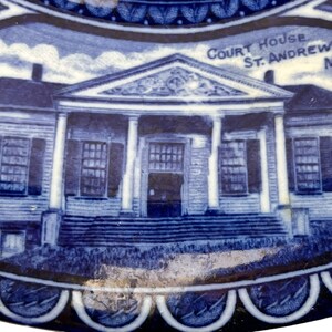 Antique Blue and White Souvenir Plate New Brunswick and Maine Rowland ...