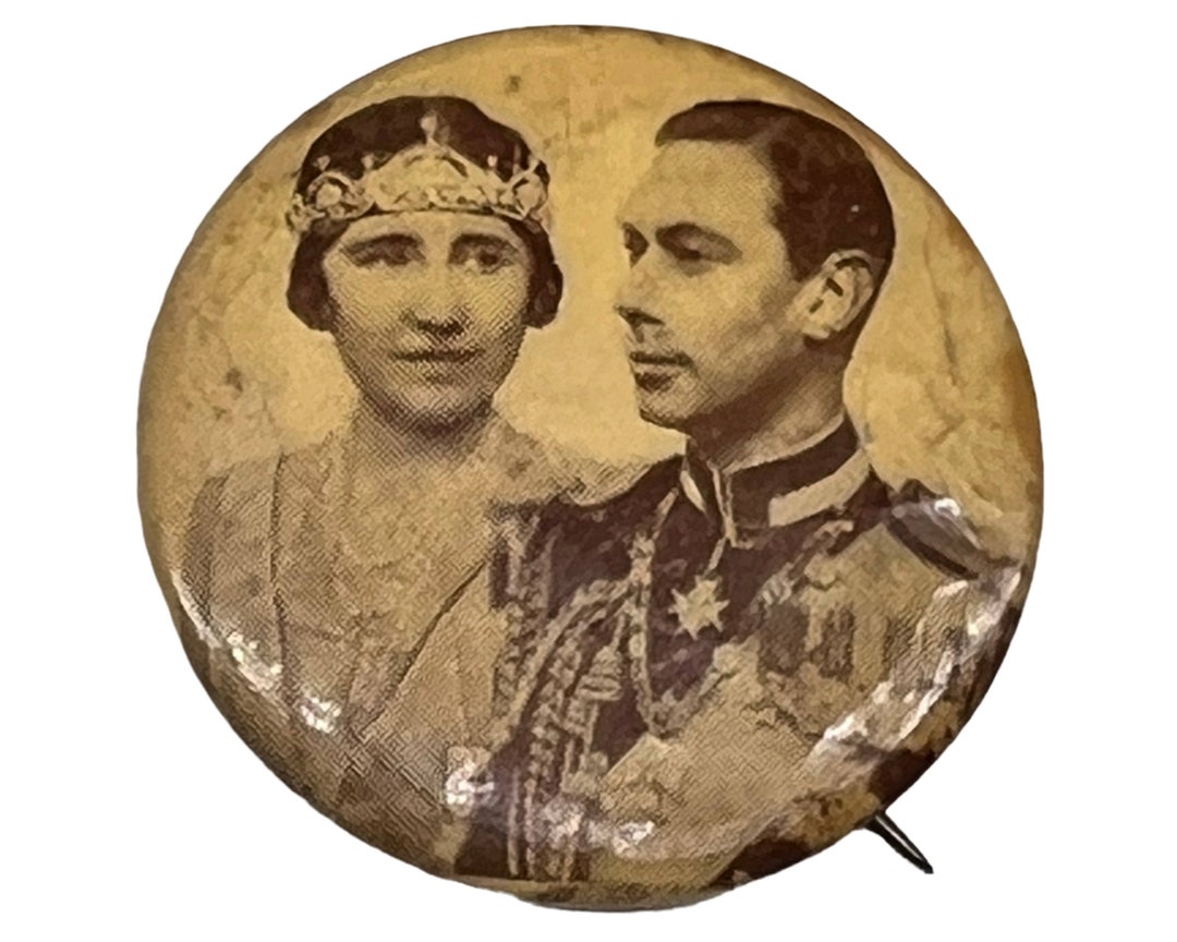 Vintage 1937 King George VI Coronation Pinback Queen Elizabeth - Etsy