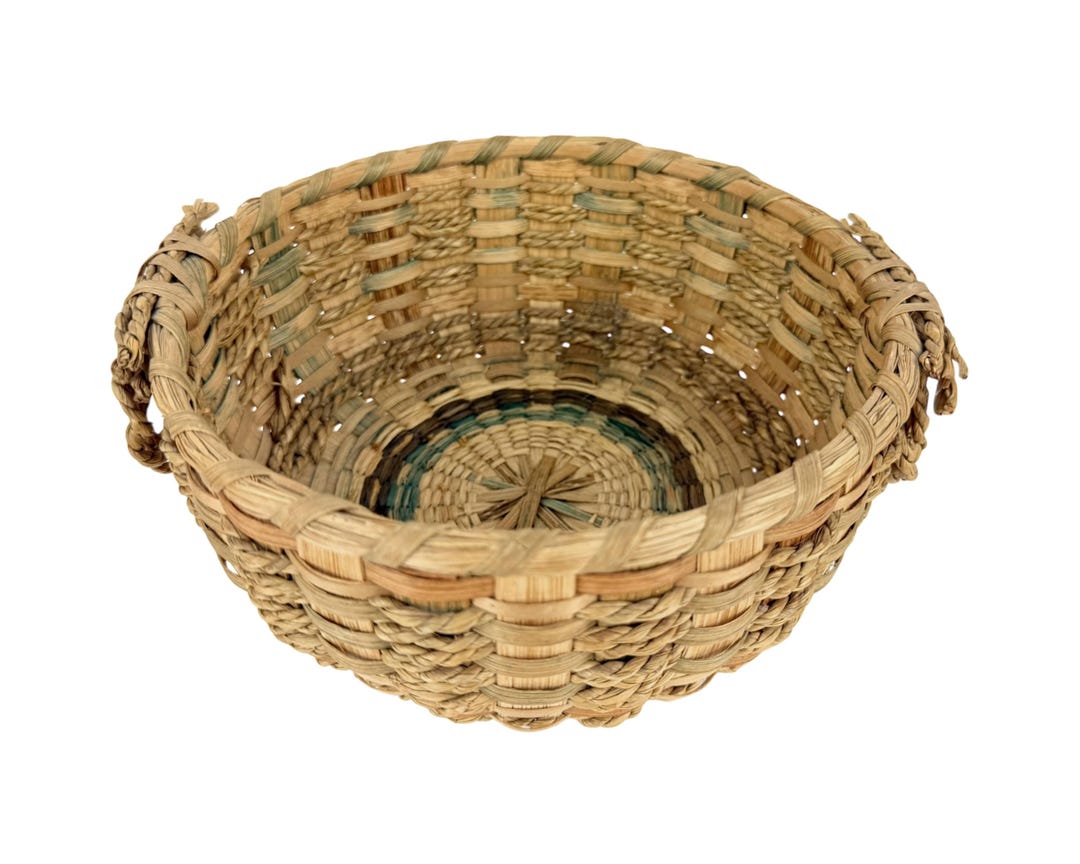Vintage Wabanaki Sweetgrass Basket With Handles – Mi’kmaq or ...