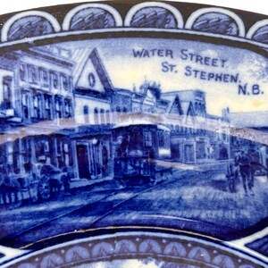 Antique Blue and White Souvenir Plate New Brunswick and Maine Rowland ...