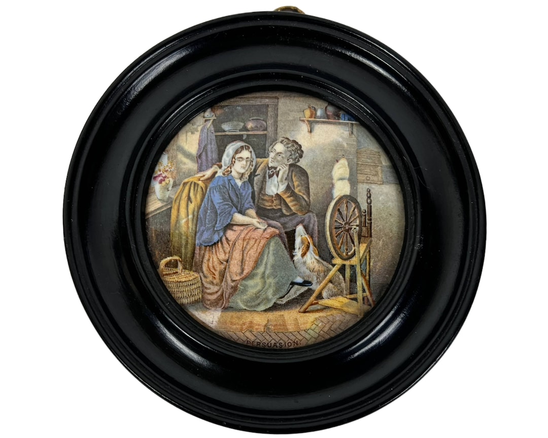 Antique 19th C Staffordshire Pratt Polychrome Paste Pot Lid Persuasion ...