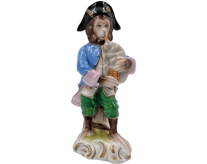 Antique Aelteste Volkstedt Porcelain Figurine of Monkey Musician ...