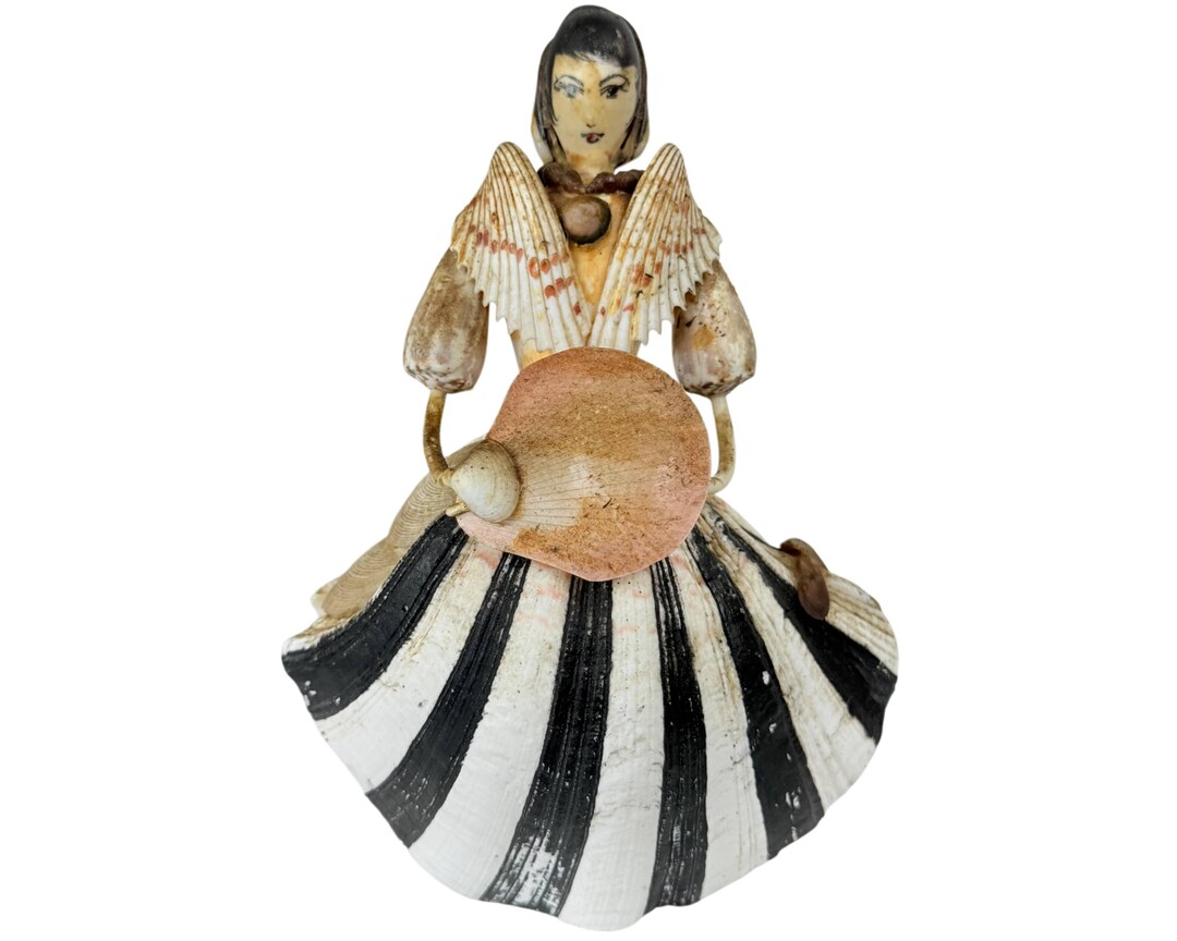 Vintage French Sea Shell Doll Folk Art Figurine 7.5” - Etsy