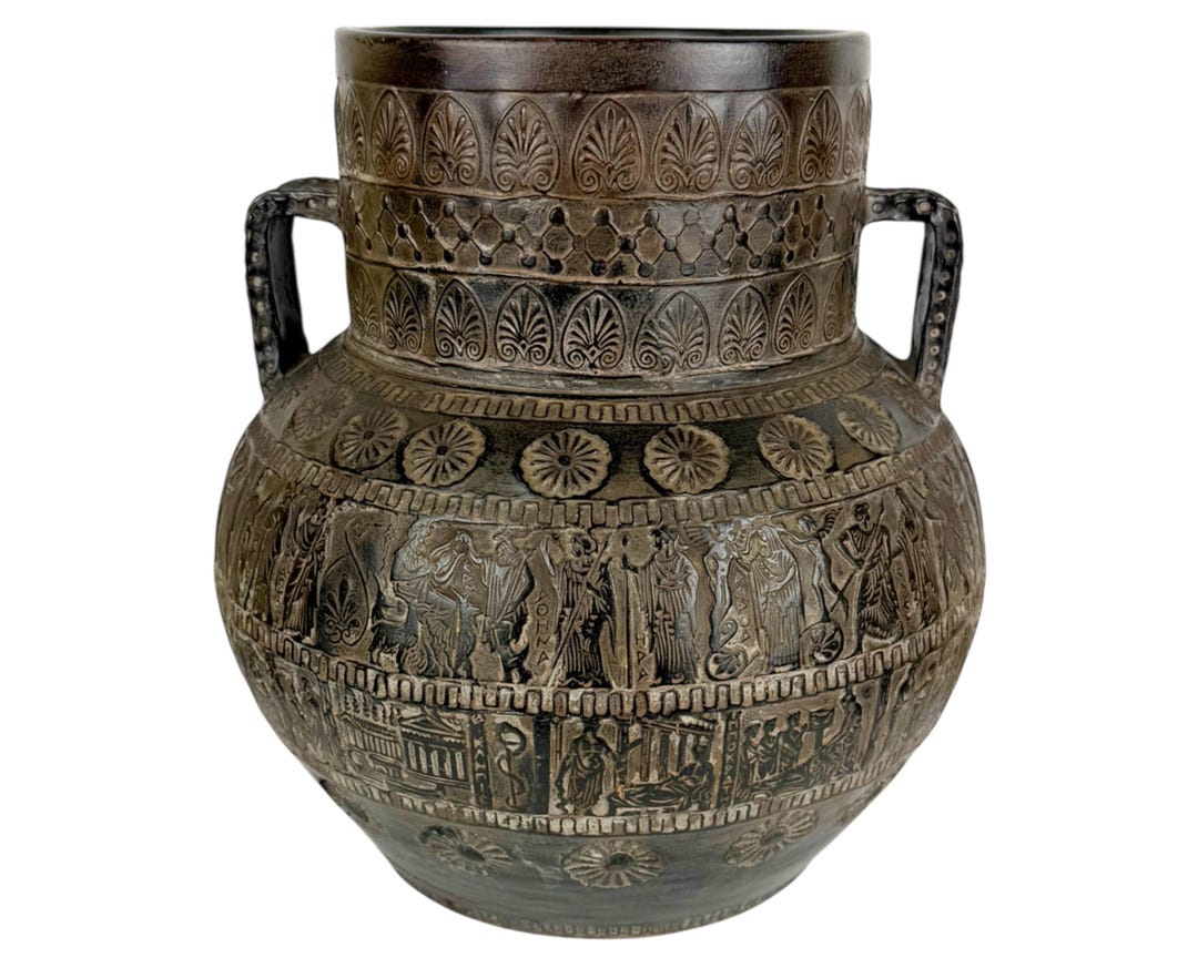 Large Vintage Grecian Urn Vase Athenian Souvenir Antiquity Museum Repro ...