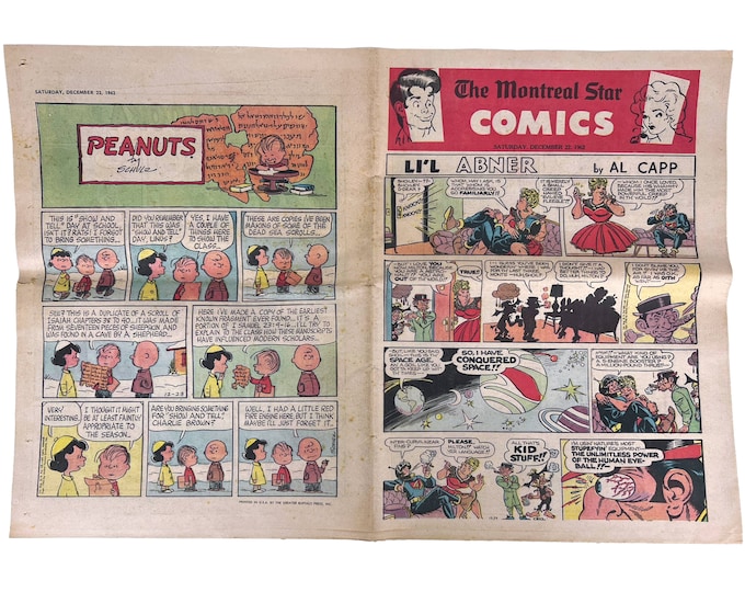 Vintage 1962 Newspaper Comic Section Montreal Star Peanuts Lil Abner ...