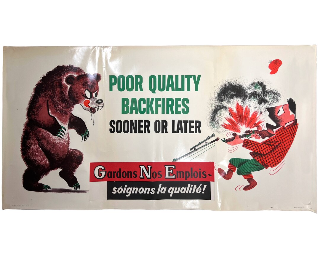 Huge Vintage 1950s Motivational Poster Sheldon Claire Poor - Etsy