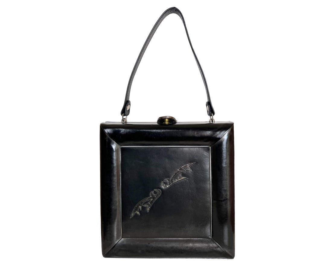 Vintage Box Purse 1950s Leather Gainsborough Miami Beach - Etsy