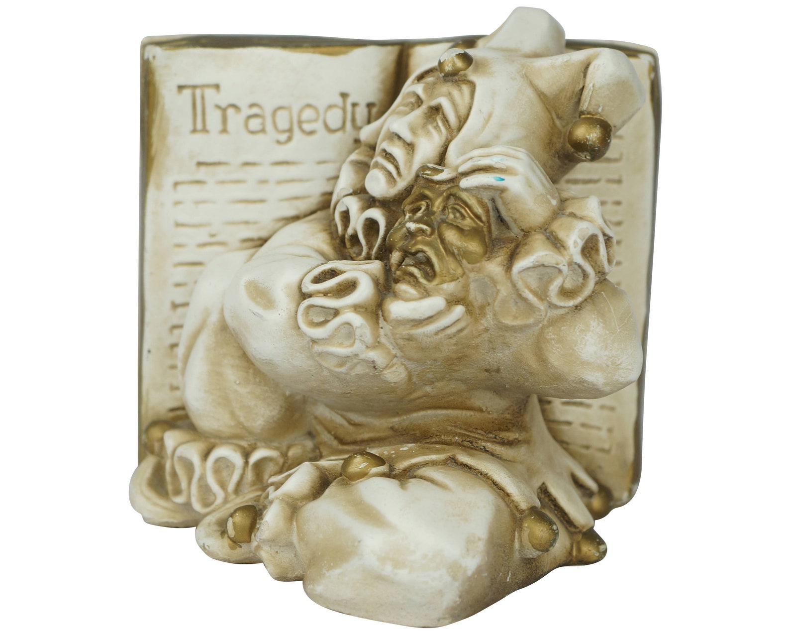 Vintage Bookend Tragedy Chalkware Jester Figurine Universal - Etsy