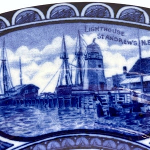 Antique Blue and White Souvenir Plate New Brunswick and Maine Rowland ...