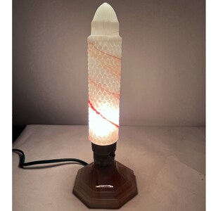 Art Deco Slag Glass Torpedo Boudoir Lamp Bullet Skyscraper Shade - Etsy ...
