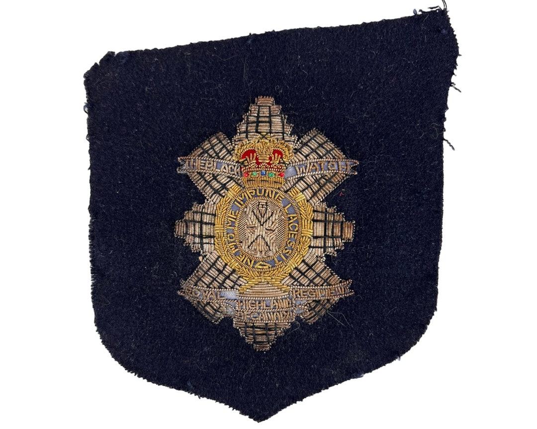 Vintage Canadian Black Watch RHR Crest Bullion Wire Embroidered - Etsy