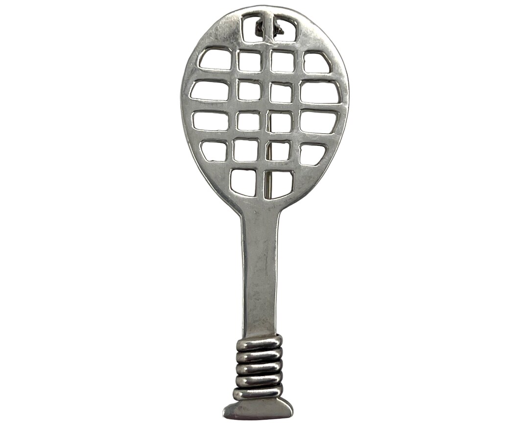 Vintage Tennis Racket Pin Brooch Mexican Sterling Silver Signed Mexico ...
