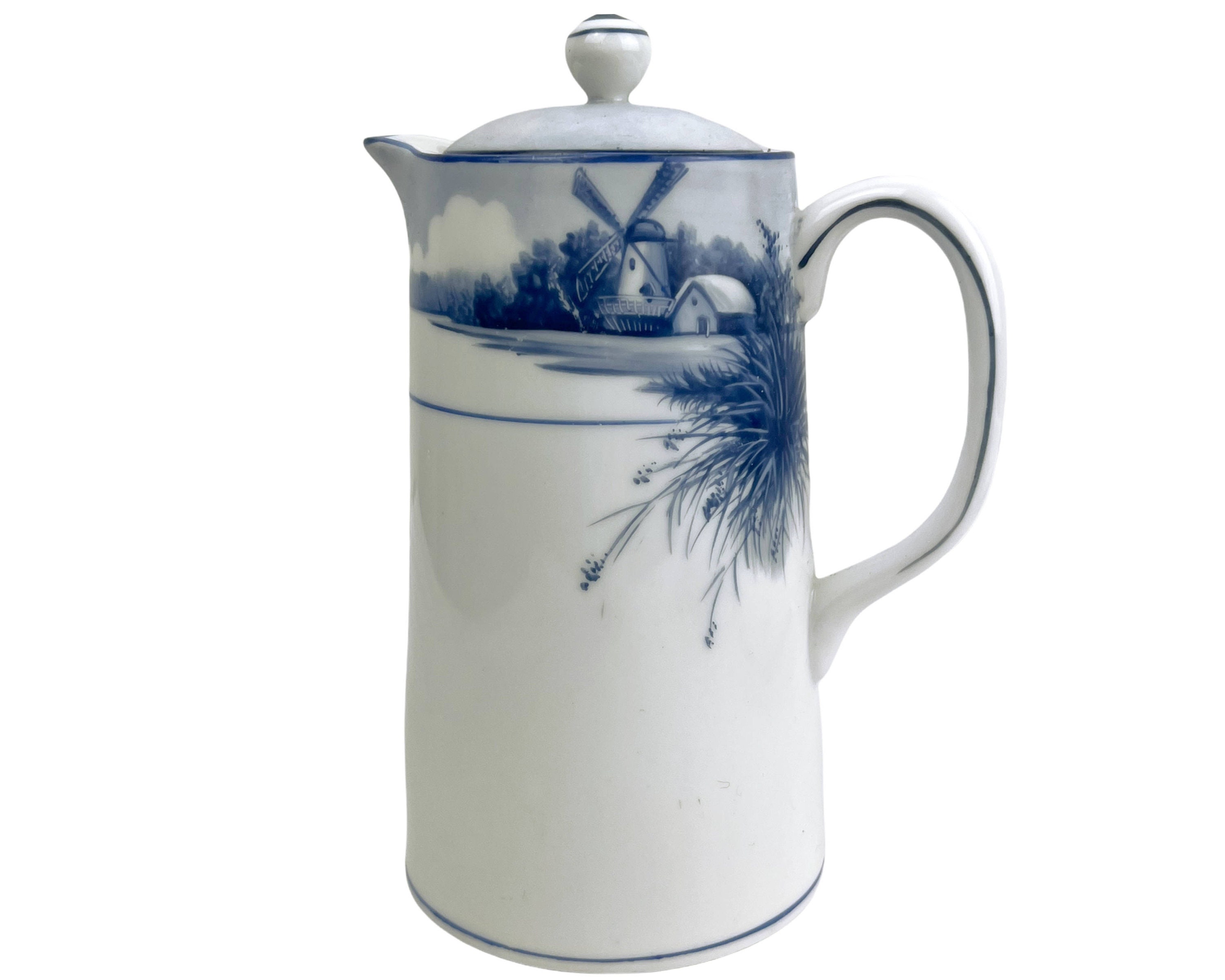 Antique Nippon Porcelain Windmill Set 4 Pc Pitcher Tray Trivet | Etsy