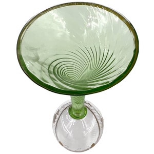 Antique Moser Roemer Hock Wine Glass Green Spiral Conical Stem Gold ...