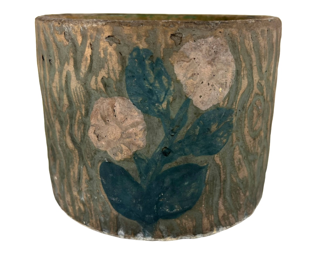 Antique Red Wing Union Stoneware Planter Brushware Tree Trunk Stump - Etsy