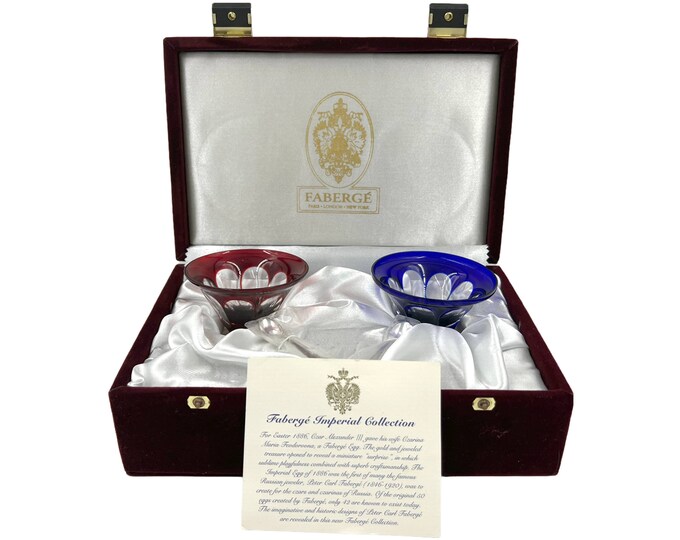 Faberge Imperial Open Salt Cellars in Presentation Box Cut Crystal ...