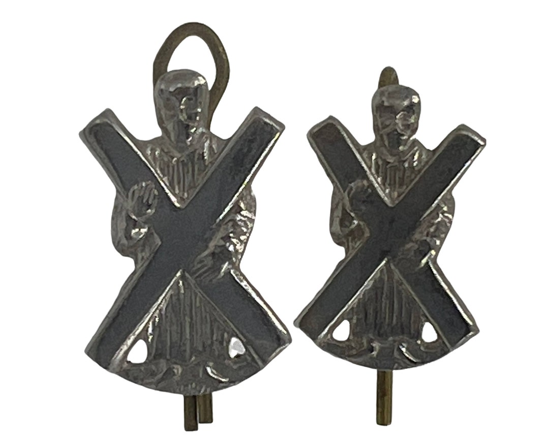 Vintage Canadian Black Watch RHR Collar Badges Royal Highland Regiment ...