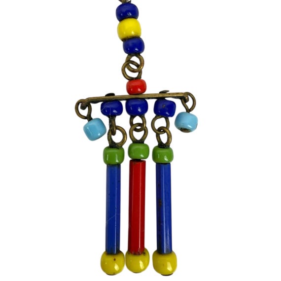 Vintage 1940s Glass Bead Stick Figure Earrings – Colo… - Gem