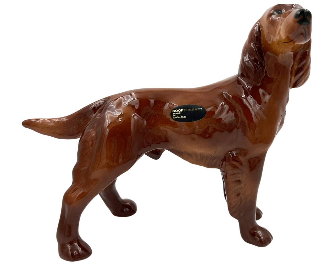Vintage 1960s Coopercraft Dog Figurine Irish Setter Summerbank Pottery ...