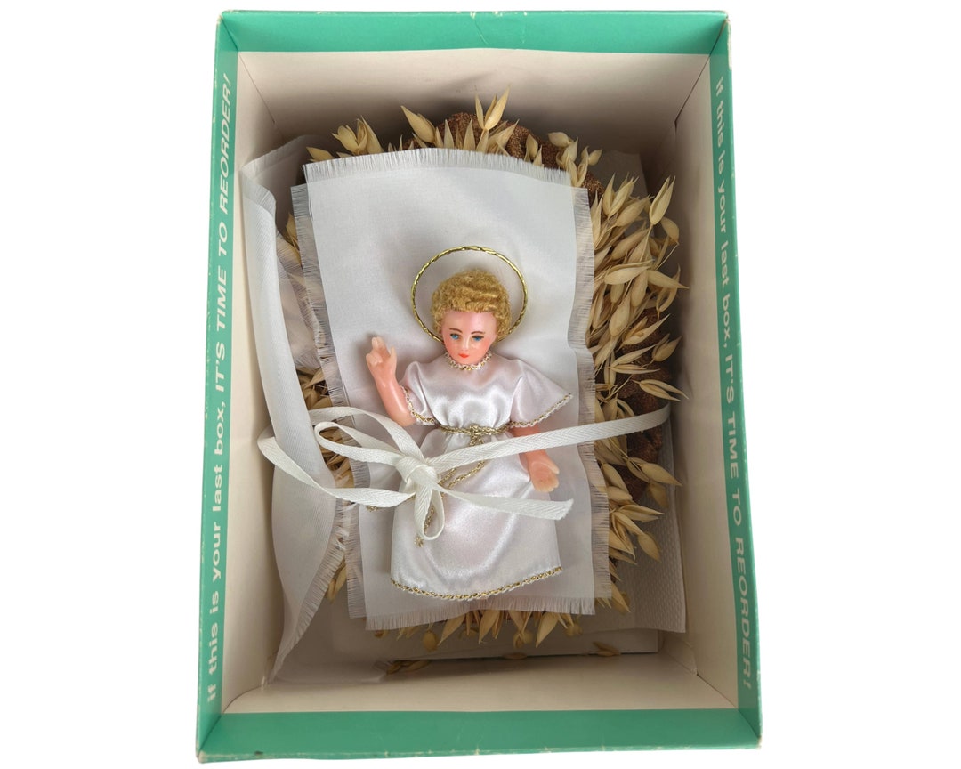 Vintage Wax Baby Jesus Doll for Christmas Nativity Scene Unused in Box ...