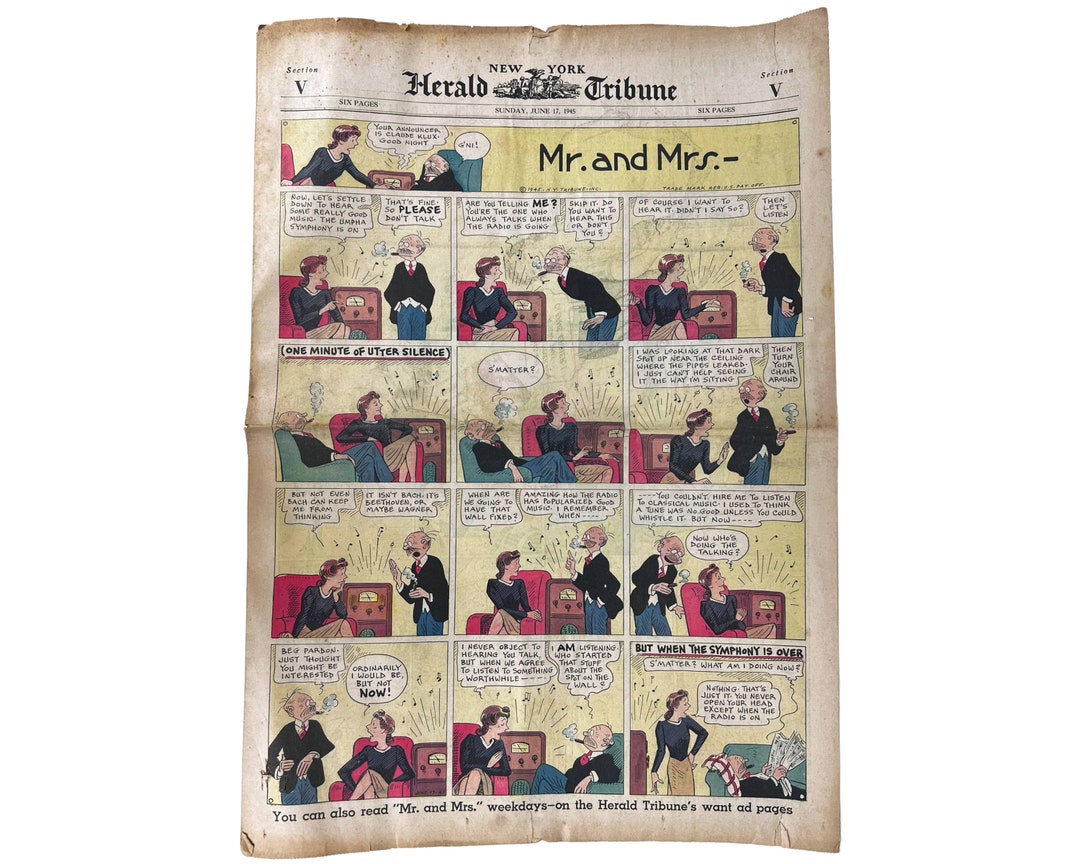 Golden Age Newspaper Comic Section New York Herald Tribune - Etsy