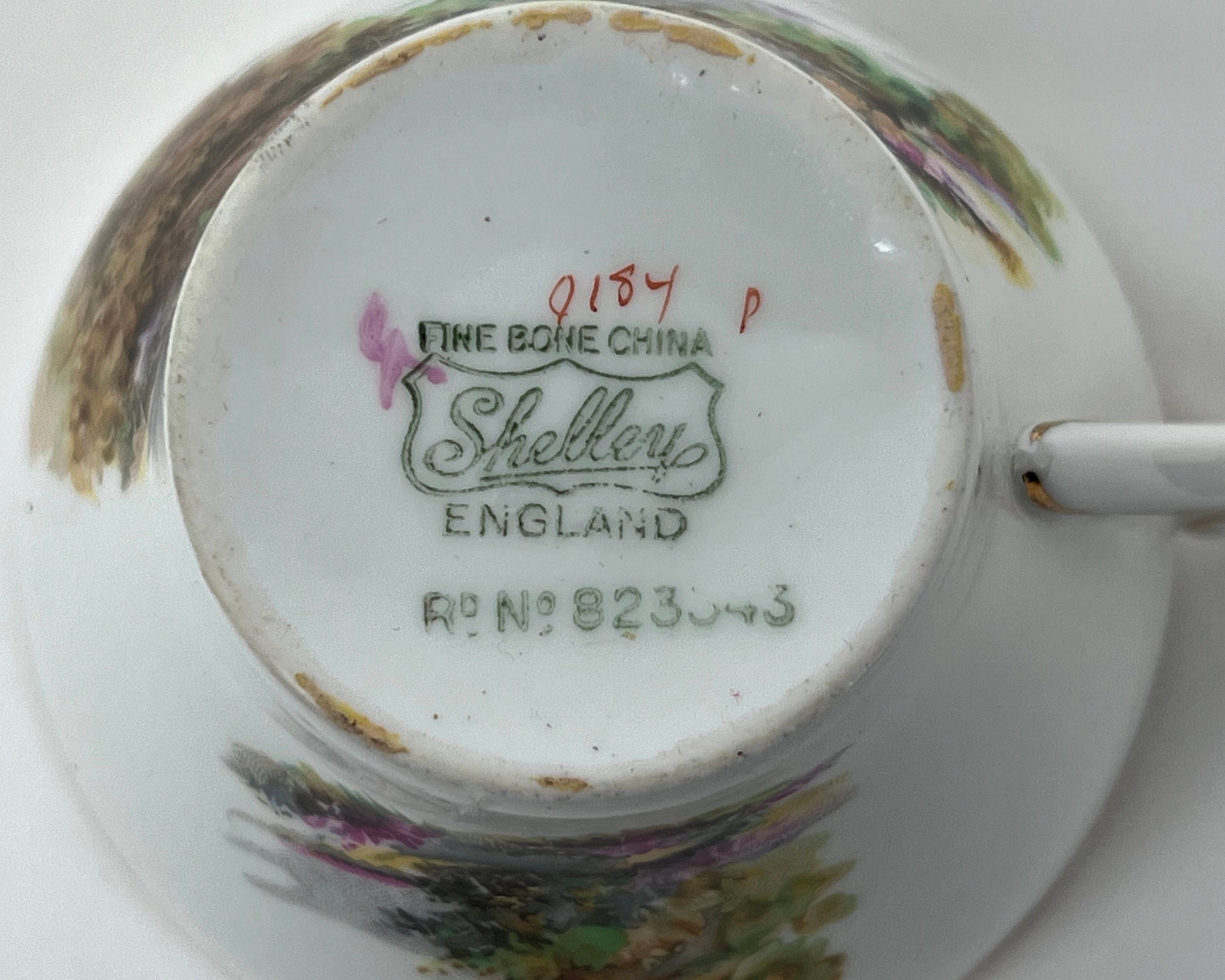 Vintage Shelley Bone China Cup & Saucer Heather Pattern 0187 - Etsy