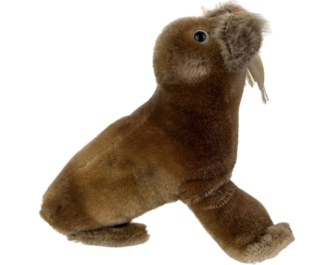 Vintage Steiff Paddy Walrus Mohair Plush Sea Lion With Glass Eyes No ID ...