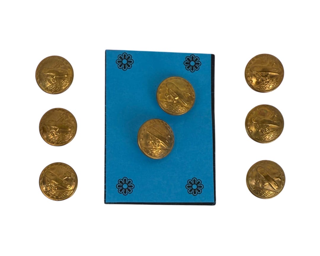 Vintage 1920s Charles Lindbergh Spirit of St Louis Brass Buttons Set of ...