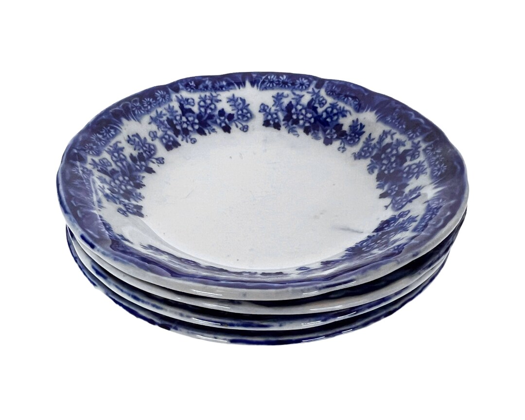 Antique Flow Blue Berry Bowls Daisy Pattern Dudson Wilcox & Till Lot of ...