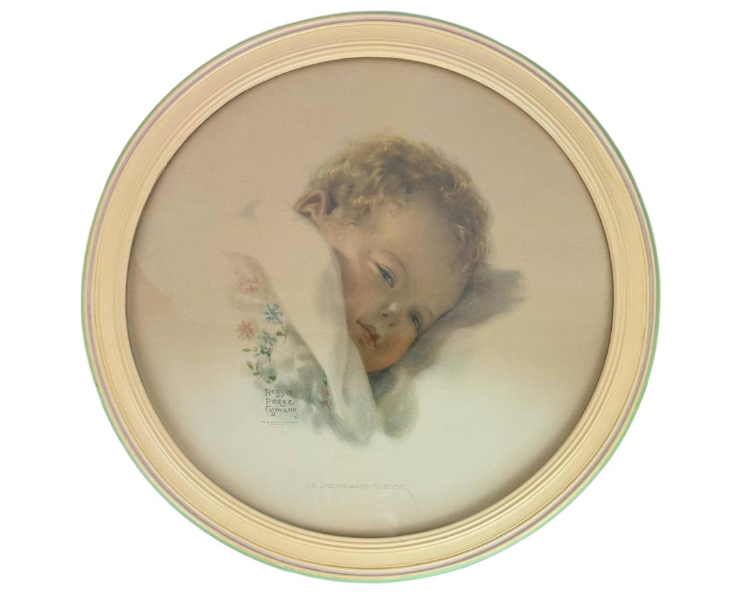 Original 1921 Bessie Pease Gutmann Print on Dreamland’s Border Round - Etsy