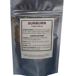 Triple Berry Frozen Slushy Cocktail Drink Mix Flavor Packet Vodka, Rum ...