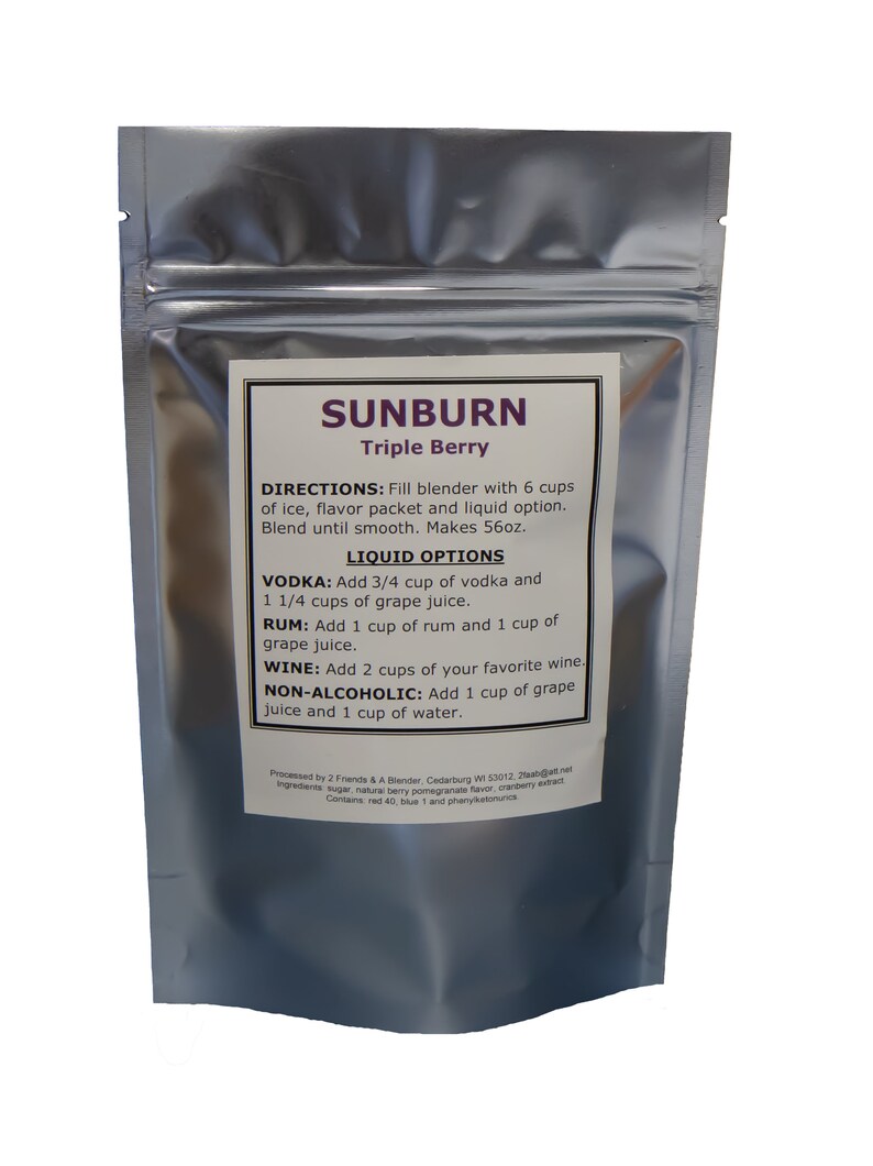 Triple Berry Frozen Slushy Cocktail Drink Mix Flavor Packet Vodka, Rum ...